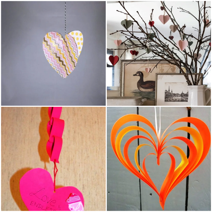 20 DIY Hanging Paper Heart For Fun Holiday Decors - Susie Harris