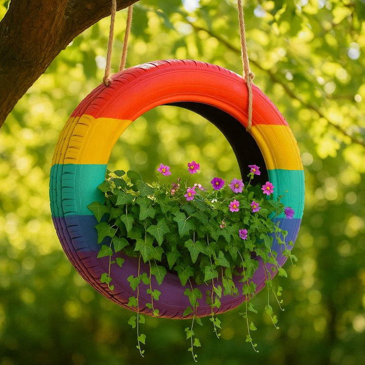 10 DIY Tyre Planter Ideas to Upcycle Your Garden - Susie Harris
